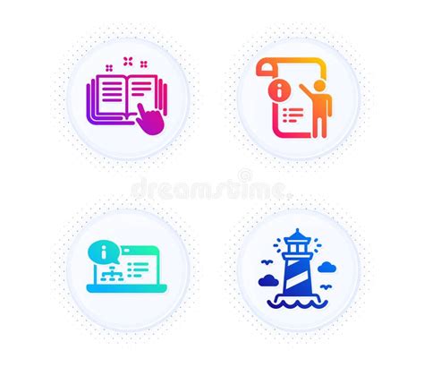 Manual Doc Online Documentation And Technical Documentation Icons Set Lighthouse Sign Vector