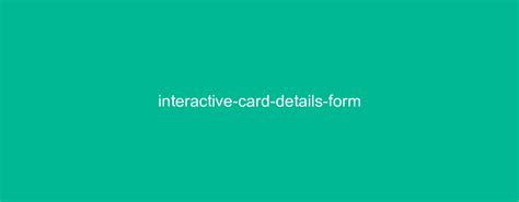 Interactive Card Details Form
