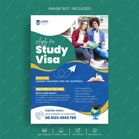 Premium Vector Study Abroad And University Admission Print Flyer Or