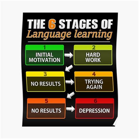 The 6 Stages Of Language Learning Premium Matte Vertical Poster Sold By Pairing Oversize Sku