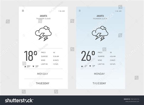Modern Ui Ux Gui Interface Weather Stock Vector Royalty Free Shutterstock