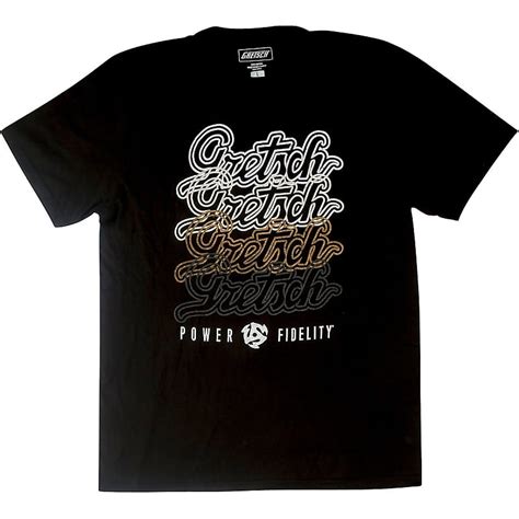 gretsch guitars script logo t shirt large black reverb