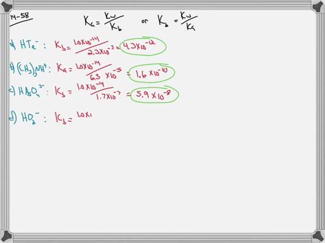 Solved Calculate The Ionization Constant For Each Of The Following Acids Or Bases From The