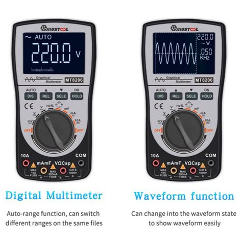 New Mustool Mt8206 Professional Handheld Led Scopemeter Oscilloscope Multimeter Voltage Current