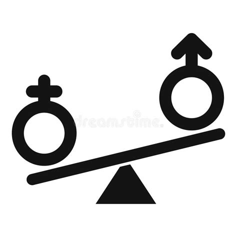 Seesaw Showing Gender Equality With Male And Female Symbol Stock Vector