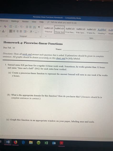 Solved Piecewise Linear Functions Homework Compatibility Chegg