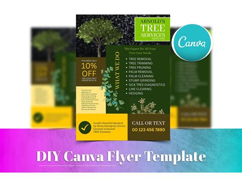 Tree Services Flyer Printable Tree Trimming Service Flyer Design DIY Canva Tree Cutting