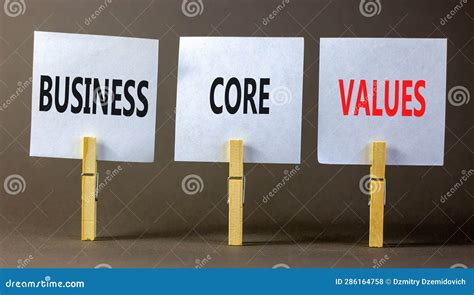 Business Core Values Symbol Concept Words Business Core Values On Beautiful White Paper On