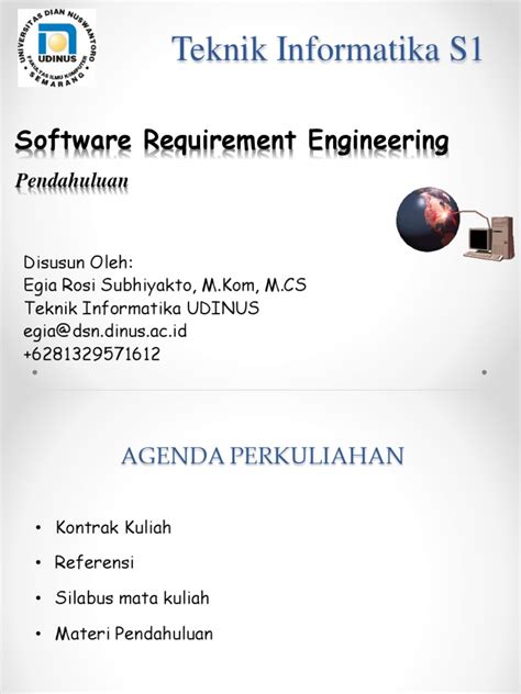 Pendahuluan Software Requirement Engineering Teknik Informatika S1 Pdf