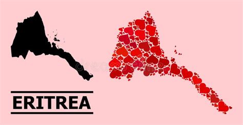 Red Love Mosaic Map Of Eritrea Stock Illustration Illustration Of Country National 209238582