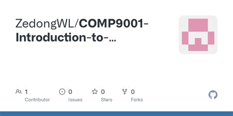 github zedongwl comp9001 introduction to programming