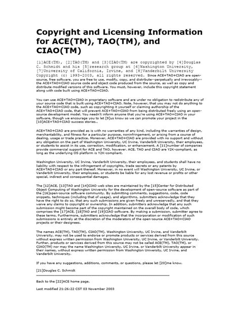 ace tao ciao pdf source code copyright