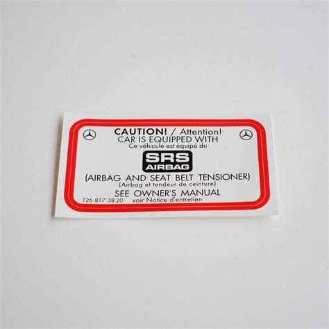 Mercedes R107 Sl Class Stickers And Labels 1971 1989 Classic Trim Parts