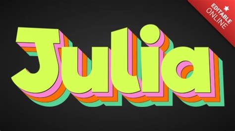 Julia Custom Psychedelic Text Effect Generator