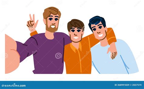 Selfie Group Posing Happy People Photographed Funny Friends Posing