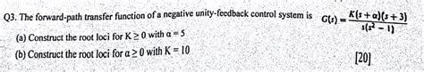 solved q3 ﻿the forward path transfer function of a negative