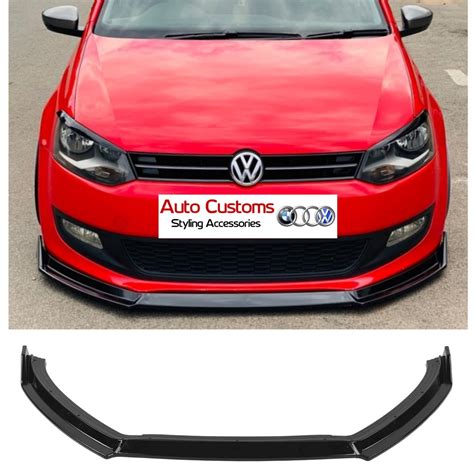 Vw Polo 6 Slim 2pc Front Bumper Lip Auto Customs