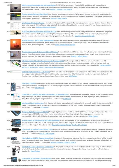 Advanced View Arduino Projects List Use Arduino For Projects 4pdf Computer Peripherals