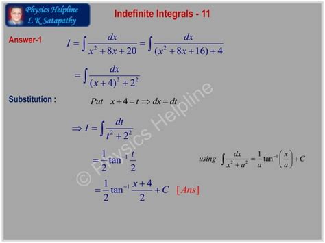 Indefinite Integrals 11 Pptx