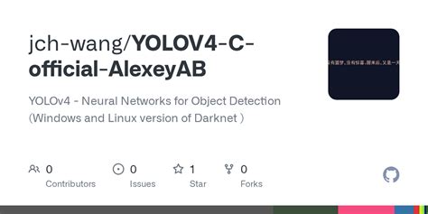 Github Jch Wangyolov4 C Official Alexeyab Yolov4 Neural Networks