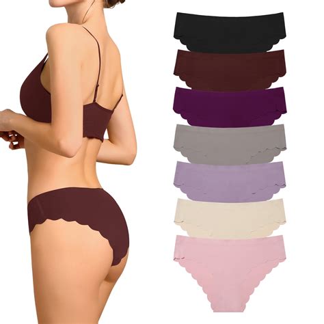 Awaytr Women Seamless Underwear Ice Silk Bikini No Show Invisibles