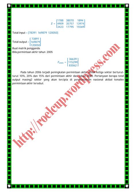 Dampak Matrik Pengganda I A Dan Efek Perubahan Eksogen Terhadap Tabel