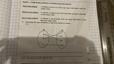 Part 1 Which Relations Constitute Functions One To One Relation A Rela