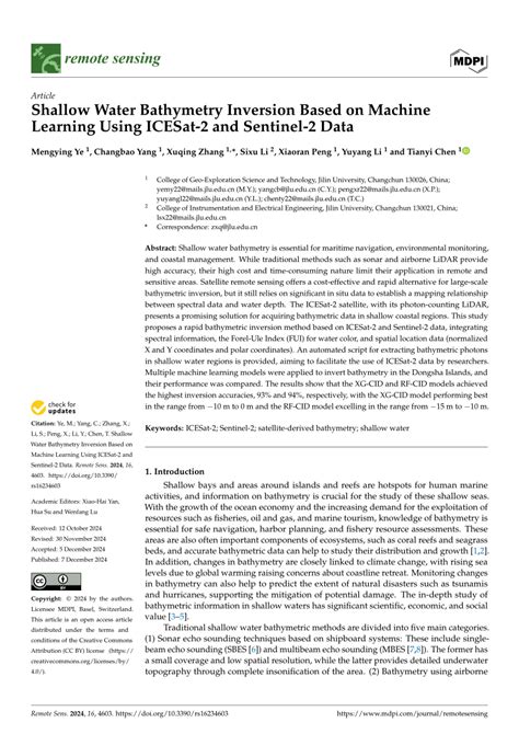 Pdf Shallow Water Bathymetry Inversion Based On Machine Learning