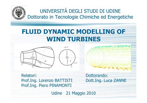 Pdf Fluid Dynamic Modelling Of Wind Turbines Dottorato Di Ricerca In Dokumentips