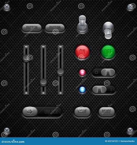 carbon ui application software controls set switch knobs button