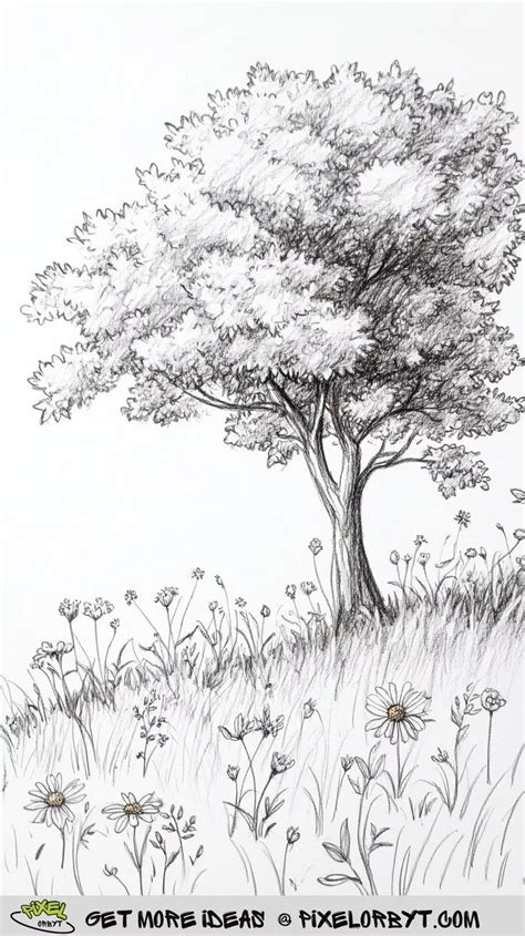 30 Tree Sketching Ideas Exploring Nature Pixel Orbyt Nature Art Drawings Tree Drawing