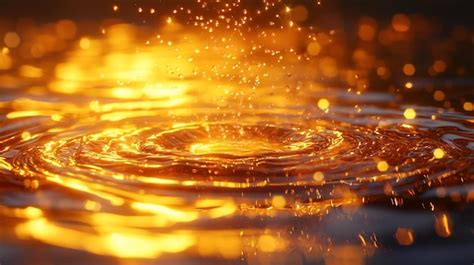 Golden Abstract Water Droplet Effect Background Premium Ai Generated