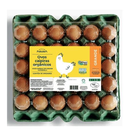 Ovos Caipira Bandeja 30un Orgânico Raiar Urban Farm Ipiranga