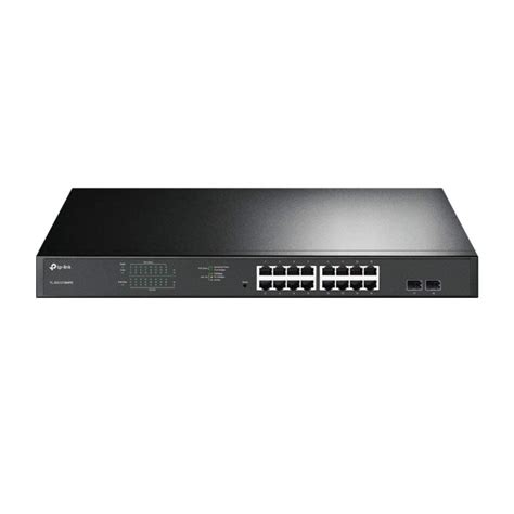 TP Link Jetstream 16 Port Gigabit PoE Switch 16 PoE Ports 192W W 2 SFP Slots Easy Smart
