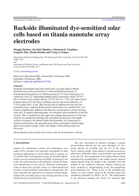 Pdf Hierarchical Construction Of Self Standing Anodized Titania