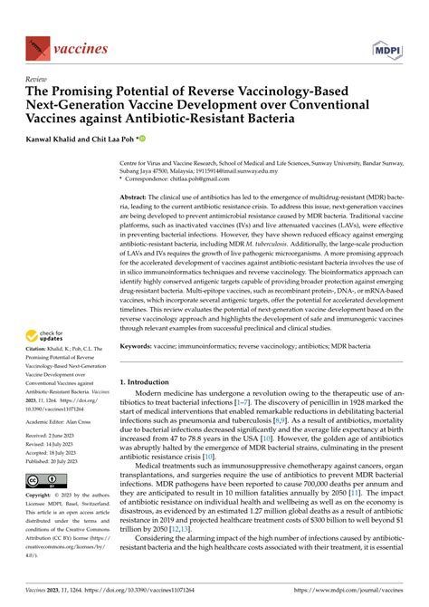 Pdf The Promising Potential Of Reverse Vaccinology Based Next Generation Vaccine Development