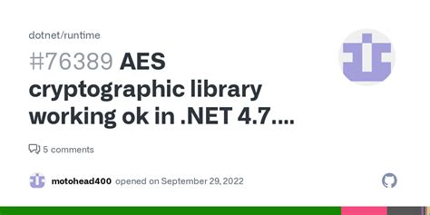 Aes Cryptographic Library Working Ok In Net 4 7 2 Gives The Following