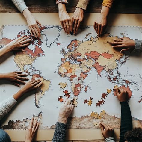 Free Map Puzzle Assembling Image Collaboration Teamwork Puzzle Download At Stockcake