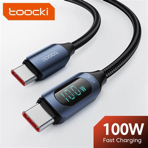 Toocki 100w Usb C To Usb Type C Cable Pd Fast Charging Charger 6a Type C Usbc Display Wire Cord