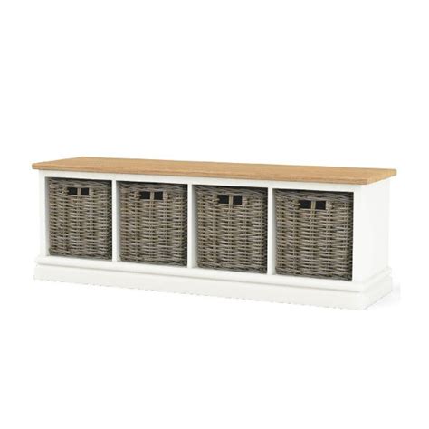 Storage Bench With Wicker Baskets Chatsworth Cabinets