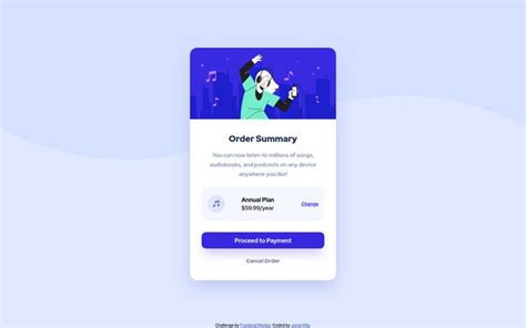 Frontend Mentor Order Summary Component Using Css Grid And Flexbox Coding Challenge Solution