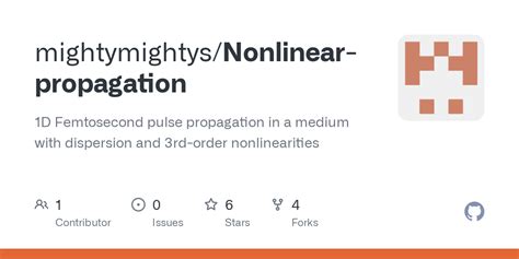 github mightymightys nonlinear propagation 1d femtosecond pulse