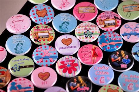 crafty girl button pins diy chic pinback badge etsy button pins