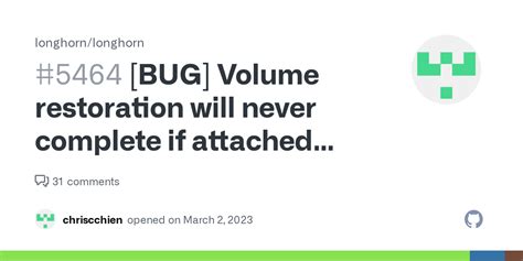 Bug Volume Restoration Will Never Complete If Attached Node Is Down