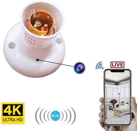 Spy Holder Hidden Camera Full Hd 4k Wifi 1080p Bulb Holder With Video