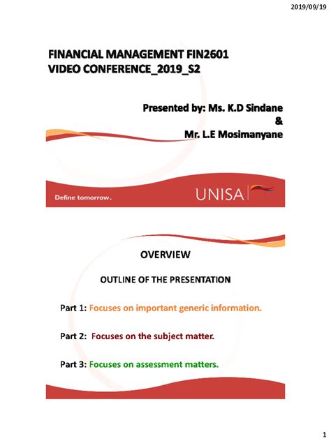 Fin2601 Video Conference 2019 S2 Warning Tt Undefined Function 22