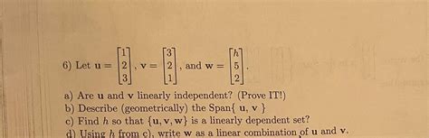 Solved 6 Let Mathbf U Left Begin Array L 1