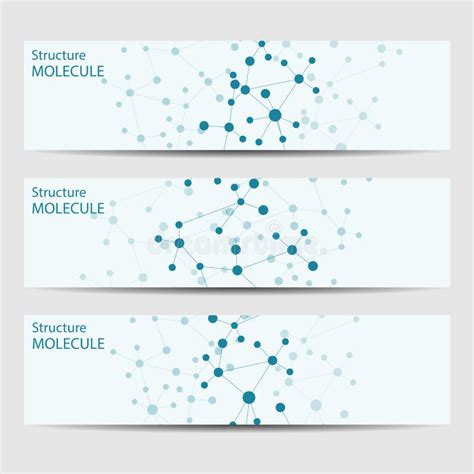 Abstract Geometric Banners Molecule And Communication Science And Technology Design Structure