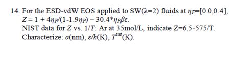 For The Esd Vdw Eos Applied To Swlambda 2 Fluids