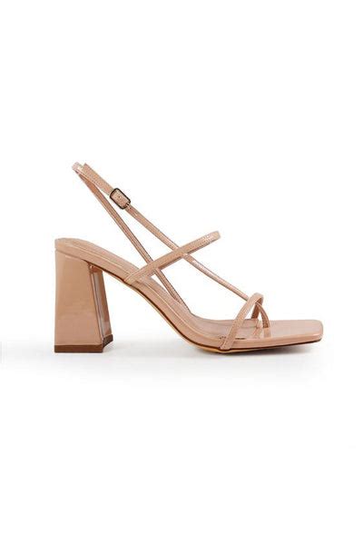 Melissa Ankle Strap Block Heels Nude Sole Valley